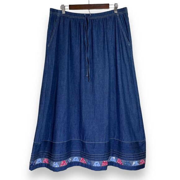 Koret | Skirts | Vintage 8s Koret Chambray Denim Midi Skirt Xl ...